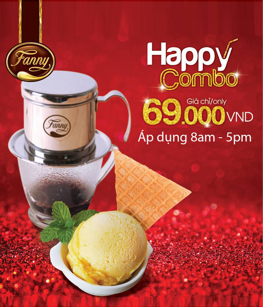 Fanny Ice cream cà phê Việt + 01 phần kem viên chỉ 69k