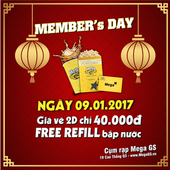 Mega GS Cinemas giá vé chỉ 40k và refill bắp nước miễn phí