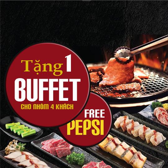 Sumo BBQ tặng buffet và pepsi cho nhóm đi 4 người