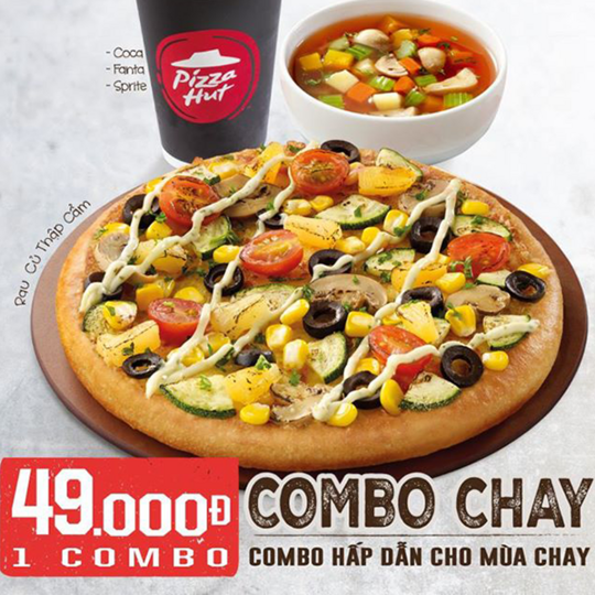 Pizza Hut combo chay giá chỉ 49k