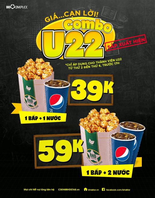 BHD Star Cineplex combo chỉ từ 39k cho thẻ thành viên U22