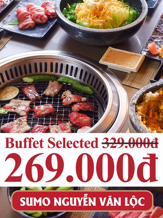 Sumo BBQ buffet Selected 329k chỉ còn 269k
