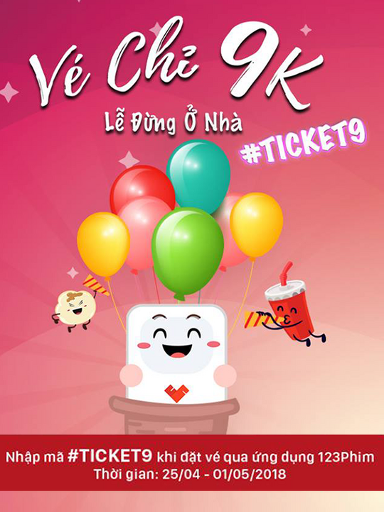 Lotte Cinema vé xem phim chỉ 9k khi nhập TICKET9