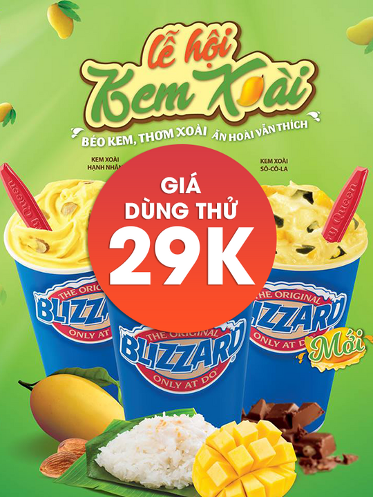 Dairy Queen ưu đãi giá dùng thử 29k kem vị mới