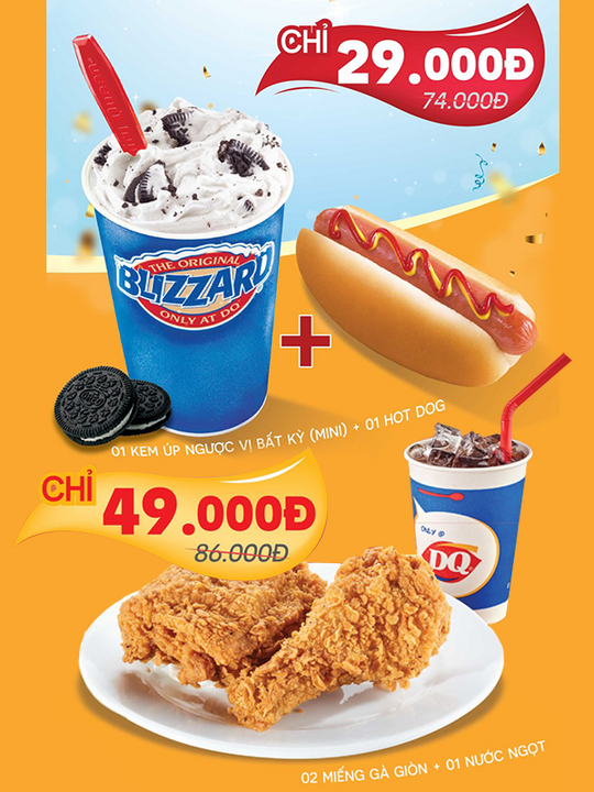 Dairy Queen ưu đãi combo chỉ từ 29k duy nhất 12/10