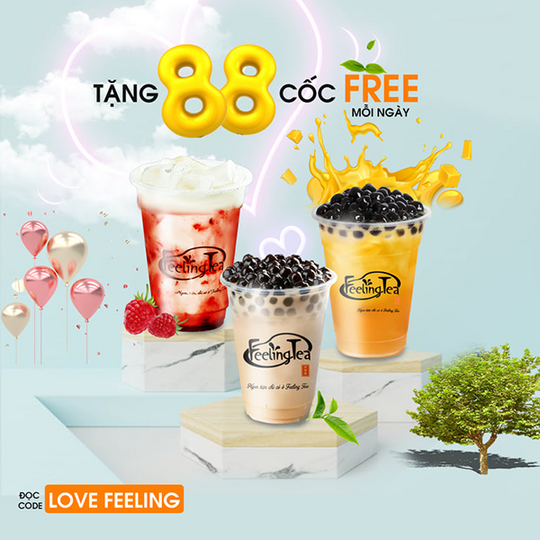 Feeling tea tặng 88 cốc trà sữa mỗi ngày