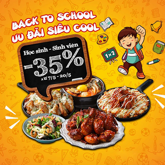 DON Chicken khuyến mãi 35% toàn menu cho HS-SV