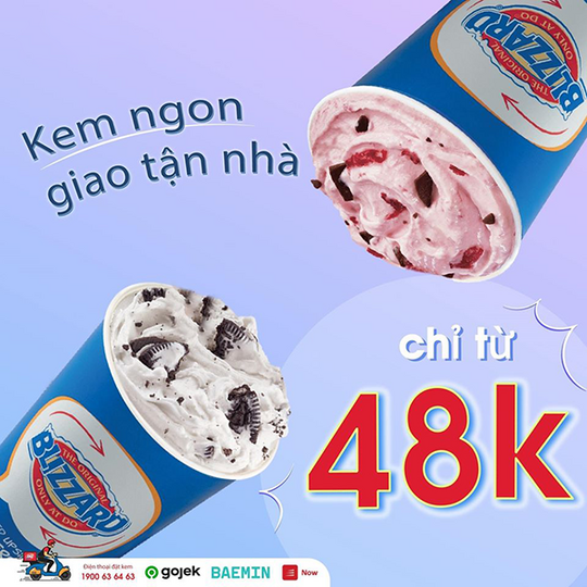 Dairy Queen khuyến mãi 30% từ 48k kem úp ngược