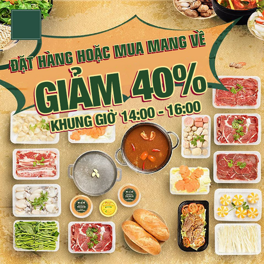 Bò - Lế - Rồ giảm 40% toàn menu khung giờ vàng