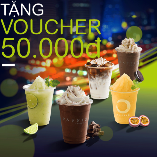 Passio Coffee Vietnam tặng voucher giảm 50K cho ĐH 100k
