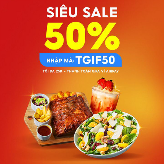 Shopee Food khuyến mãi đến 50% nhiều món